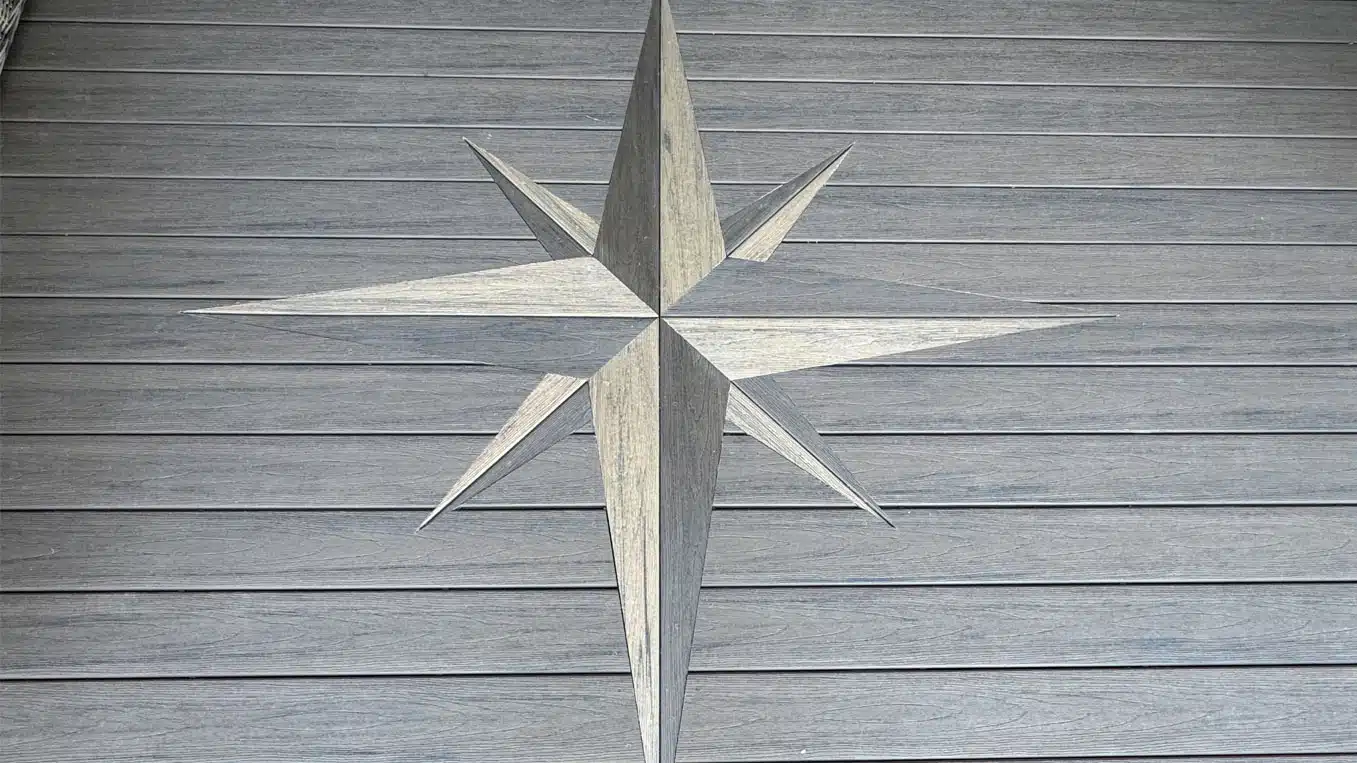 The Nautical Star Inlay | Custom Decks IA – Decorative Deck Design in Iowa